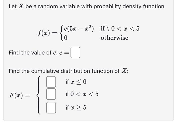 Solved Let X be a random variable with probability density | Chegg.com