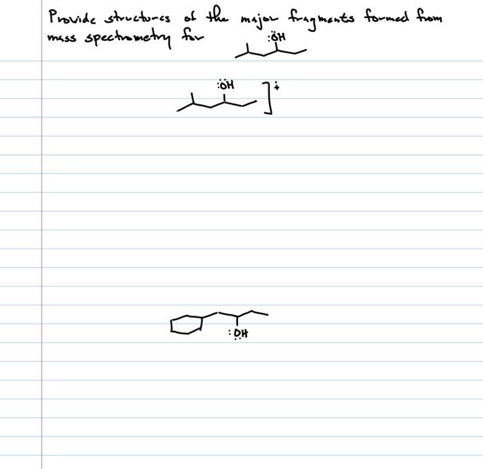 Solved Provide structures of the major fragments formed from | Chegg.com