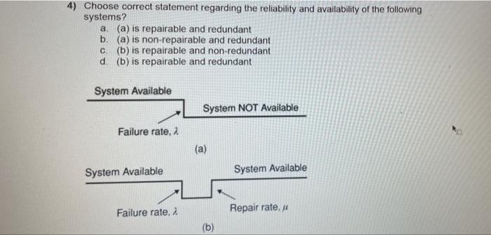 Solved 4) Choose correct statement regarding the reliability | Chegg.com