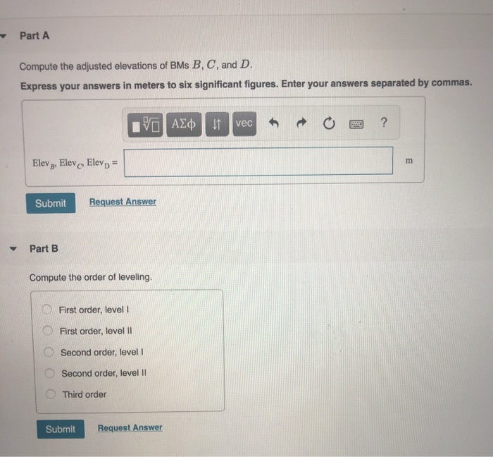 Solved Differential leveling between BMs A, B, C, D, and A | Chegg.com
