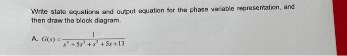 Solved Write state equations and output equation for the | Chegg.com