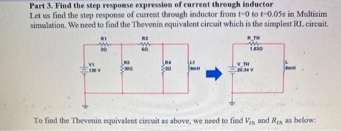 Solved Part 3. Find the step response expression of current | Chegg.com