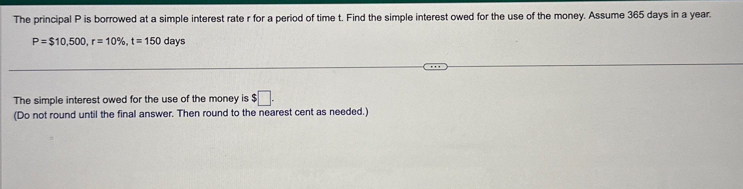 Solved The principal P ﻿is borrowed at a simple interest | Chegg.com