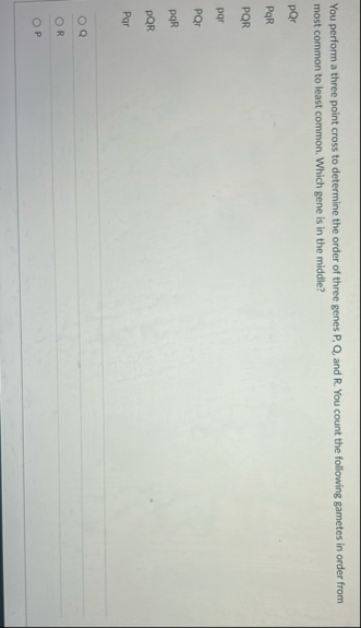 Solved You perform a three point cross to determine the | Chegg.com
