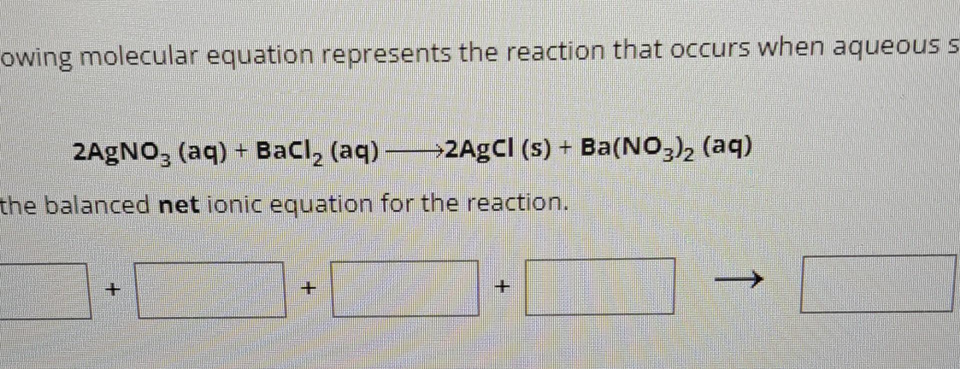 Solved owing molecular equation represents the reaction that | Chegg.com