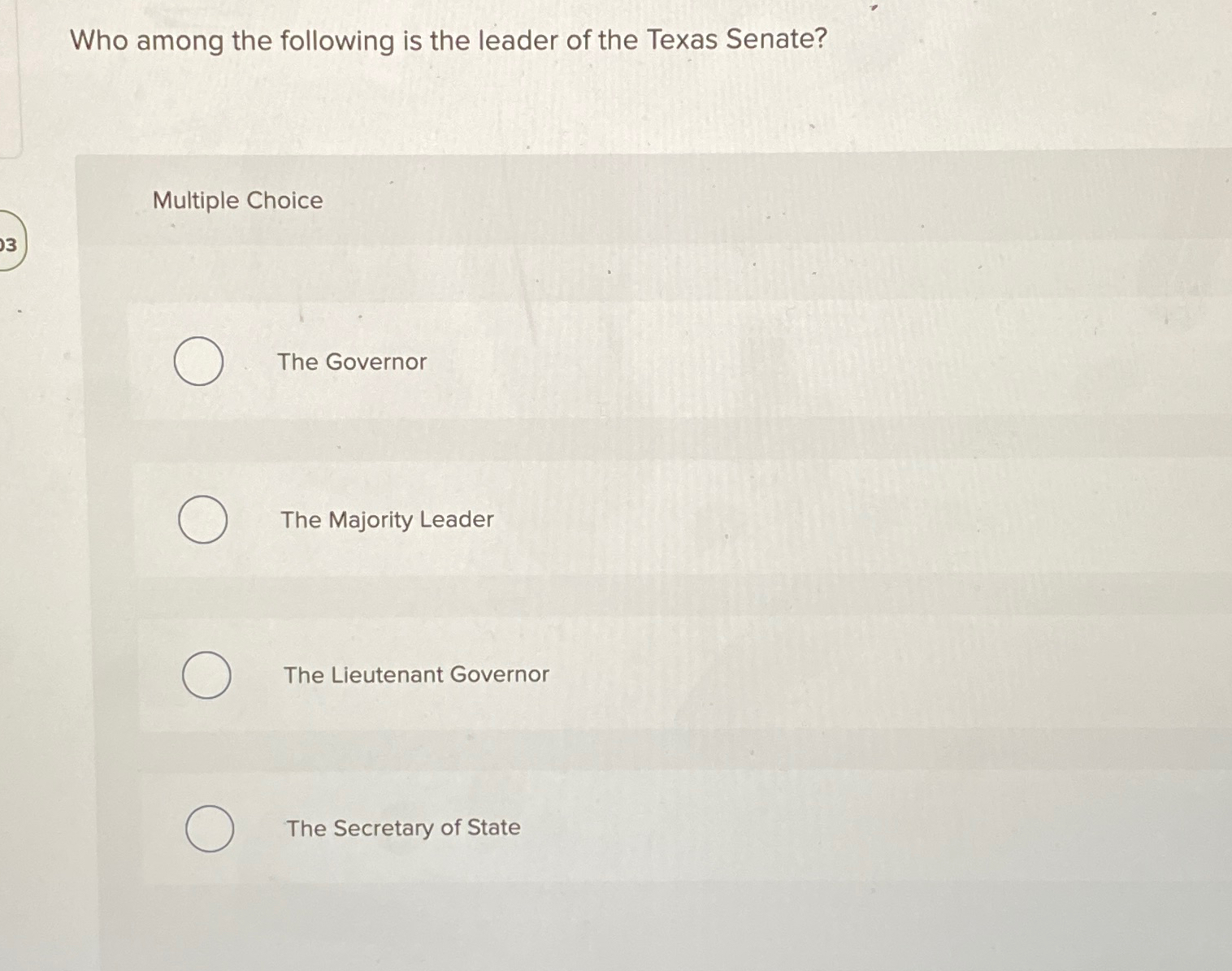 Who among the following is the leader of the Texas | Chegg.com