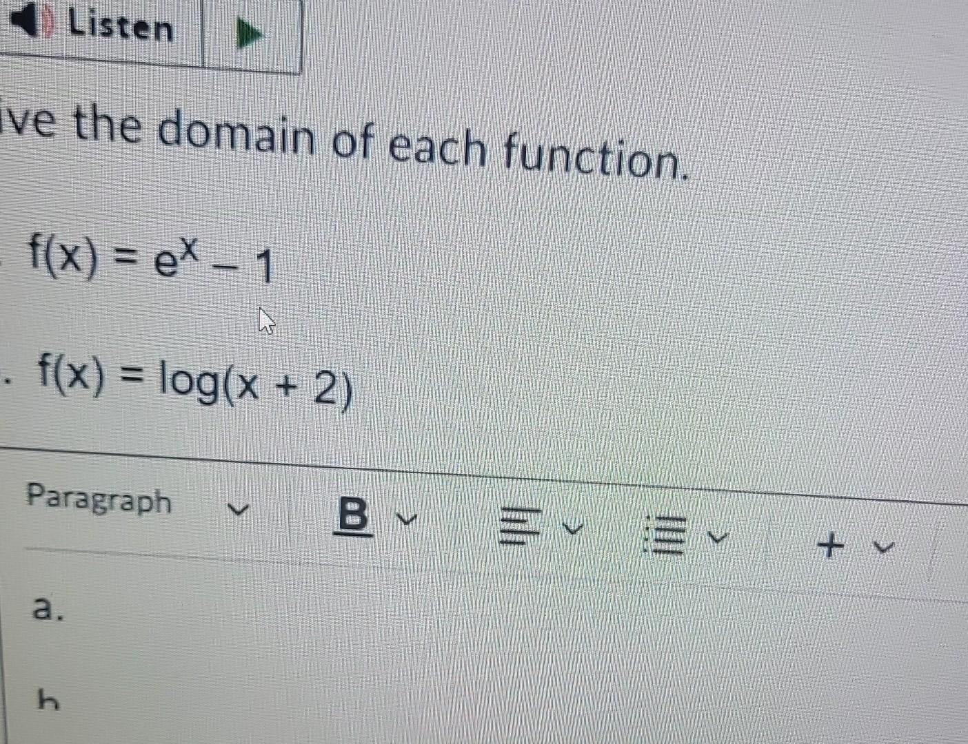 Solved ve the domain of each function. | Chegg.com