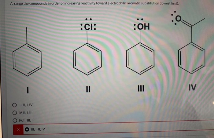 Solved Arrange the compounds in order of increasing | Chegg.com