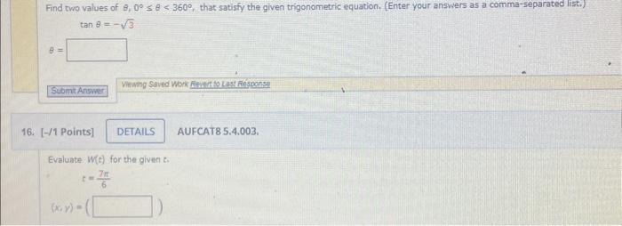 Solved Find two values of θ,0∘≤θ
