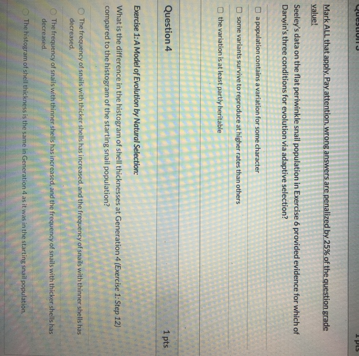 Solved 1 pts Question 1 Mutations of genes are important in | Chegg.com