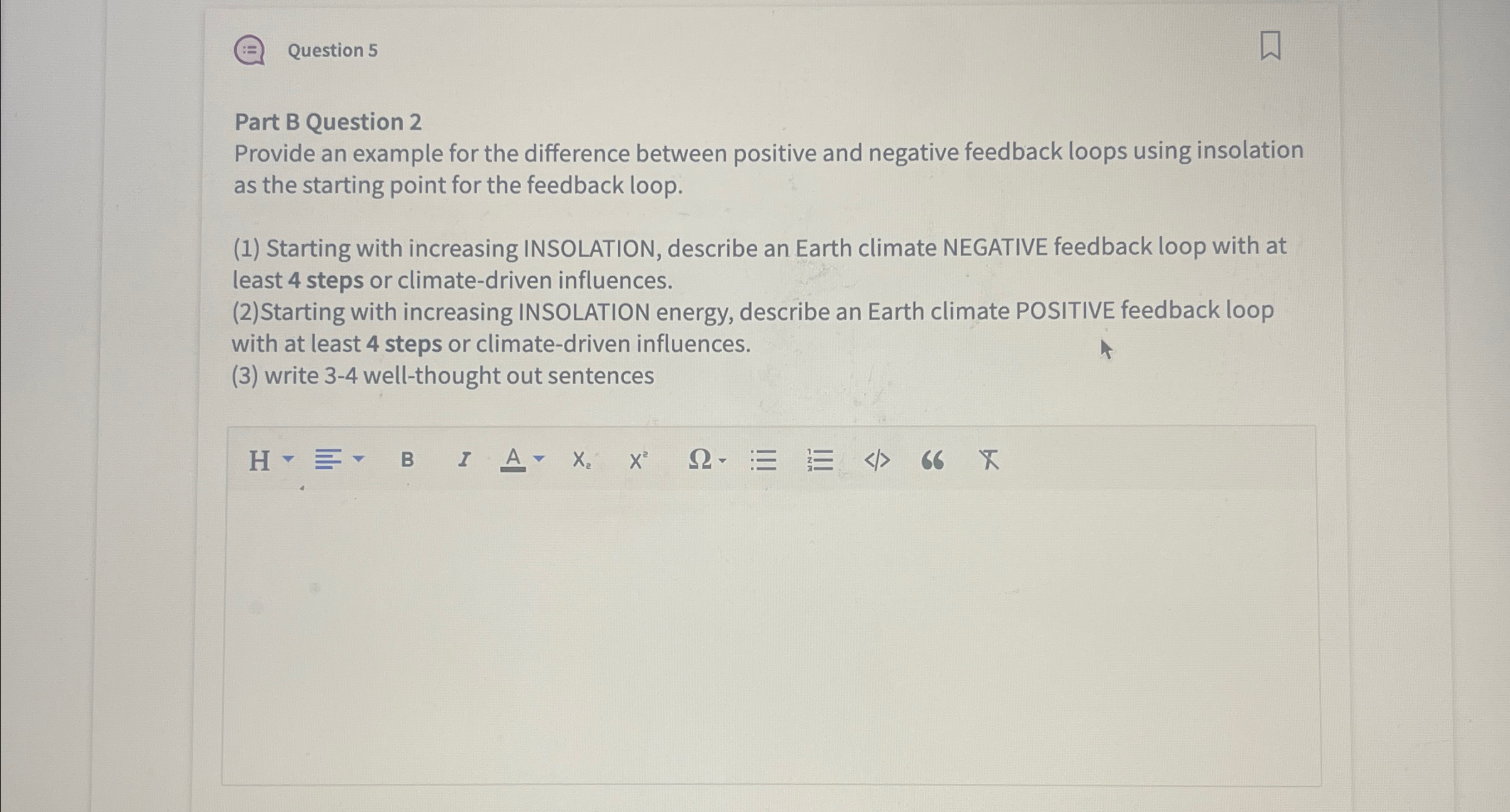 Solved Question 5Part B Question 2Provide an example for the | Chegg.com