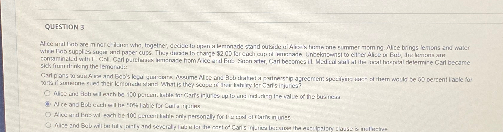 Solved QUESTION 3Alice and Bob are minor children who, | Chegg.com