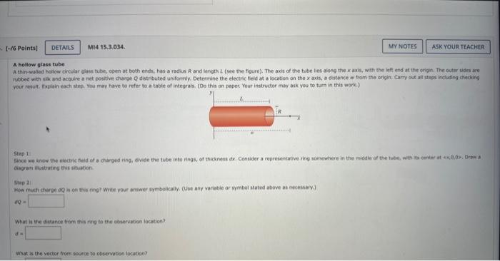 Solved A hollow glass tube your retult. Explain each step. | Chegg.com