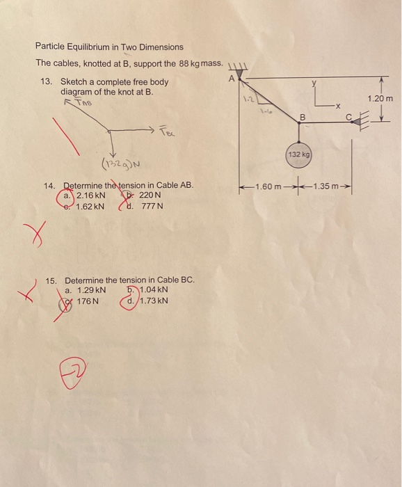Solved Particle Equilibrium in Two Dimensions The cables, | Chegg.com