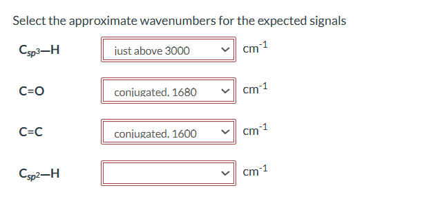 Solved Select the approximate wavenumbers for the expected | Chegg.com