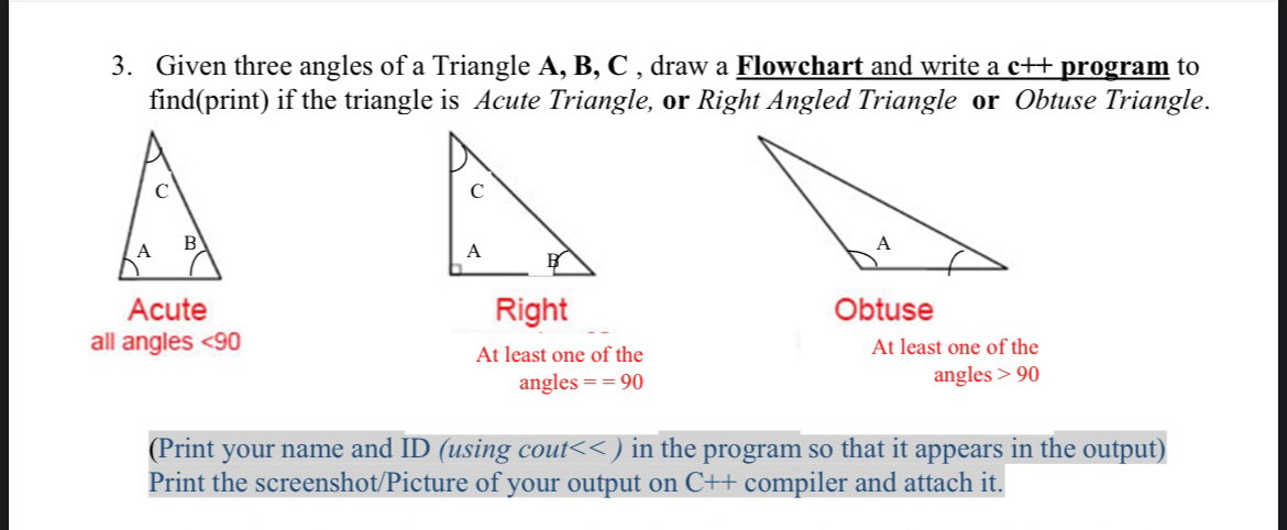 Solved Given three angles of a Triangle A, ﻿B, ﻿C , ﻿draw a | Chegg.com
