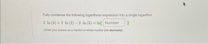 Solved Fully condense the following logarithmic expression | Chegg.com