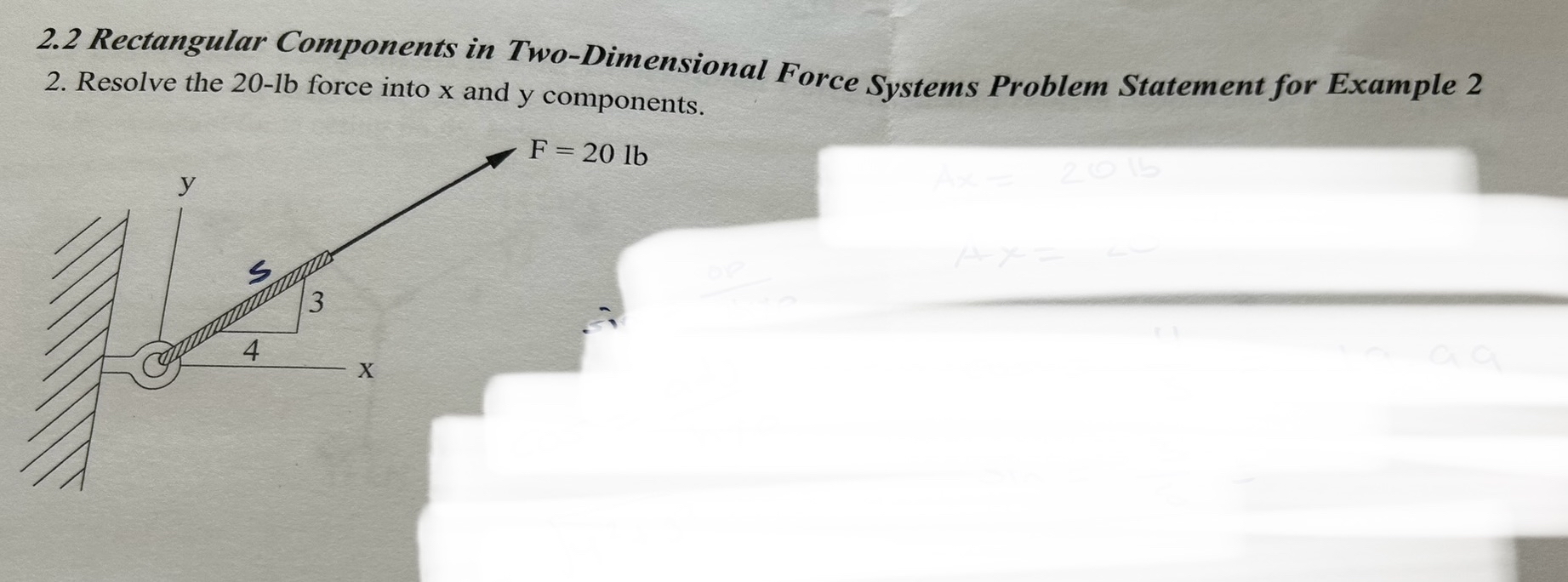 Solved 2.2 ﻿Rectangular Components in Two-Dimensional Force | Chegg.com