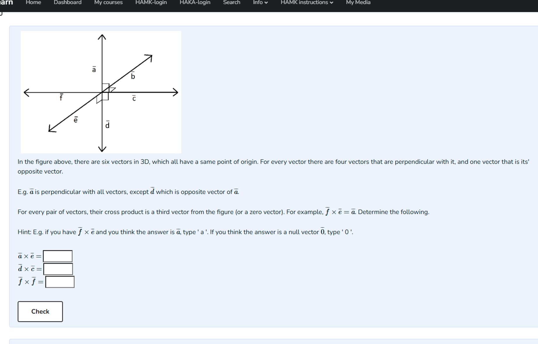 Solved In the figure above, there are six vectors in 3D, | Chegg.com