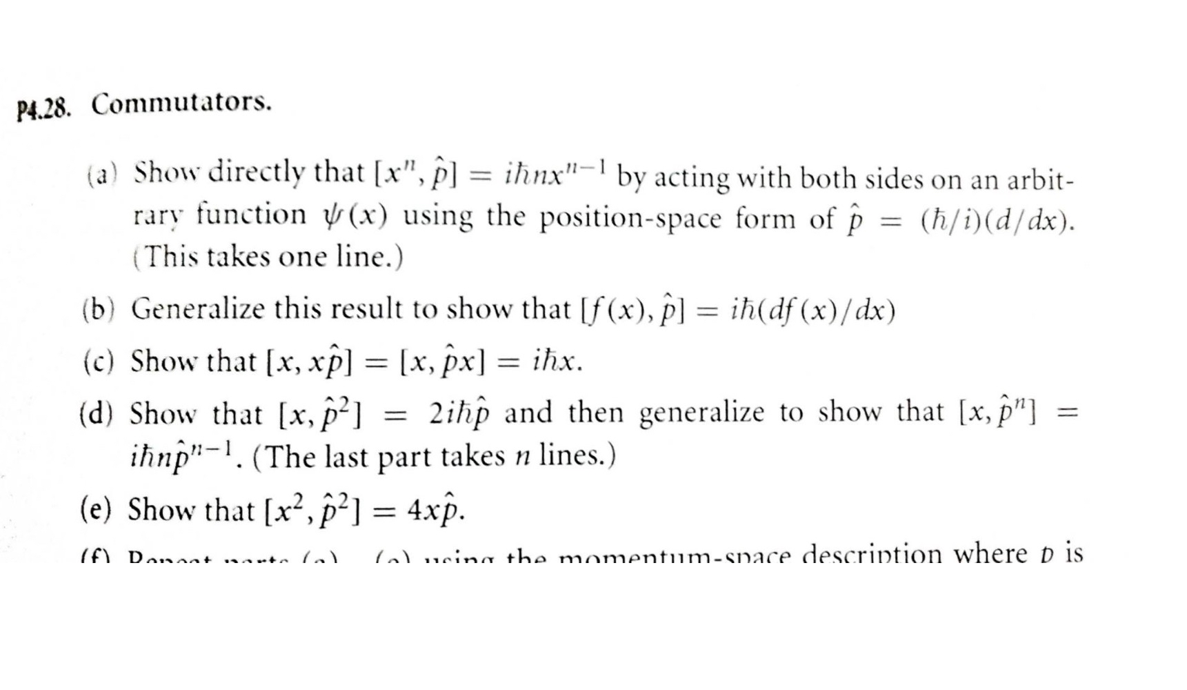 Solved P4.28. ﻿Commutators.(a) ﻿Show directly that | Chegg.com
