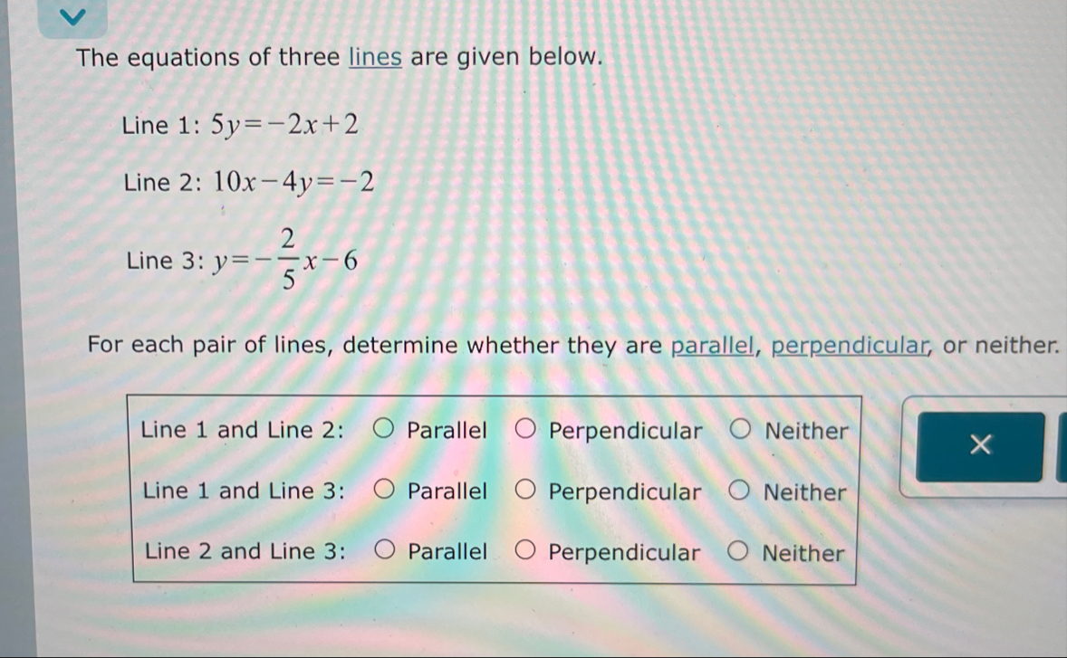 Solved The equations of three lines are given below.Line 1: | Chegg.com