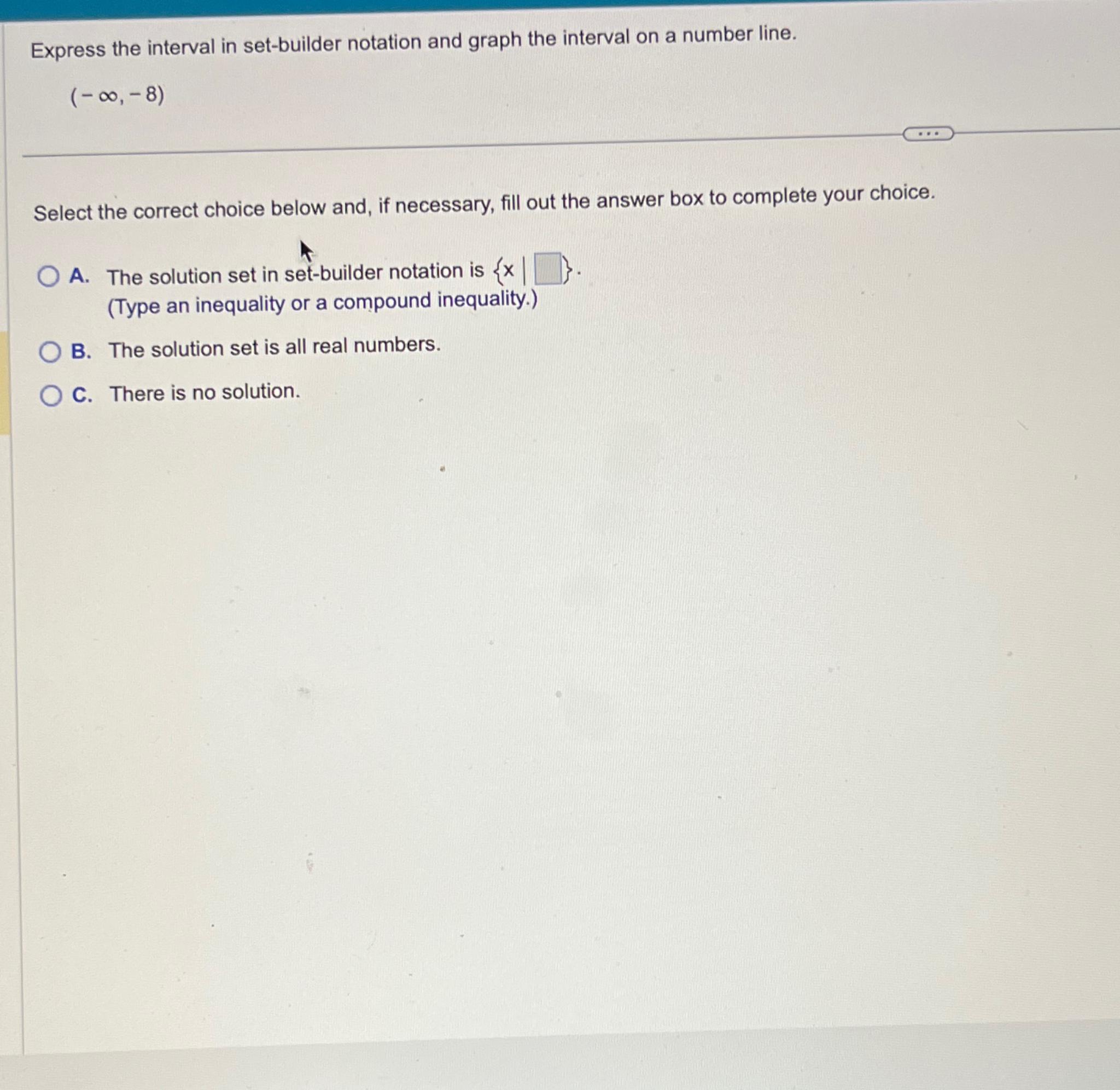 Solved Express the interval in set-builder notation and | Chegg.com