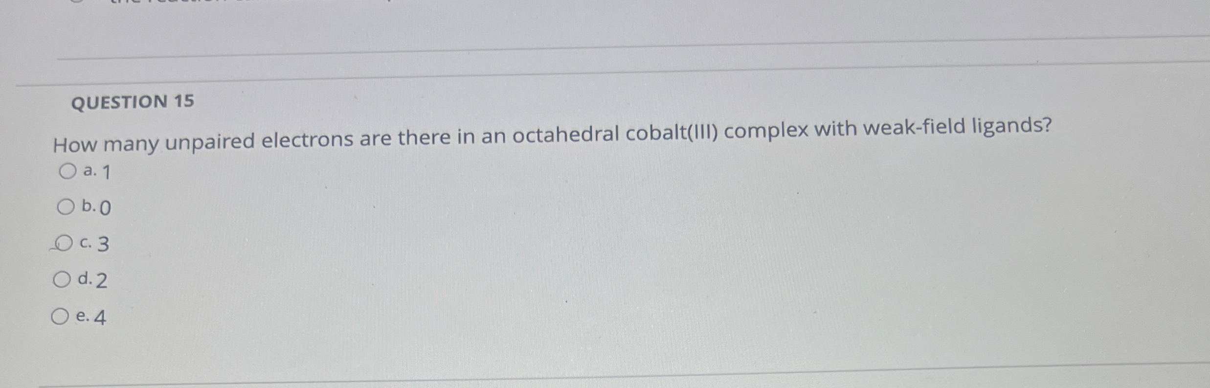 Solved QUESTION 15How many unpaired electrons are there in | Chegg.com