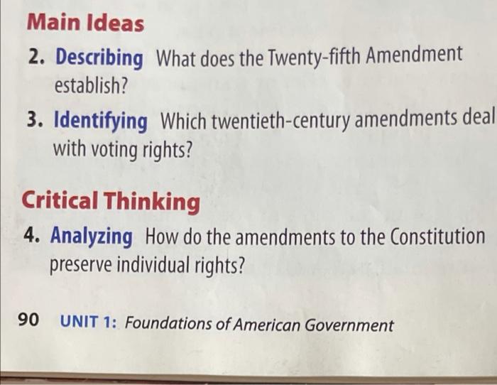 Solved Main Ideas 2. Describing What does the Twenty-fifth | Chegg.com