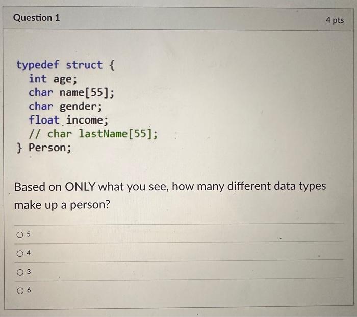 Solved Based on ONLY what you see, how many different data | Chegg.com