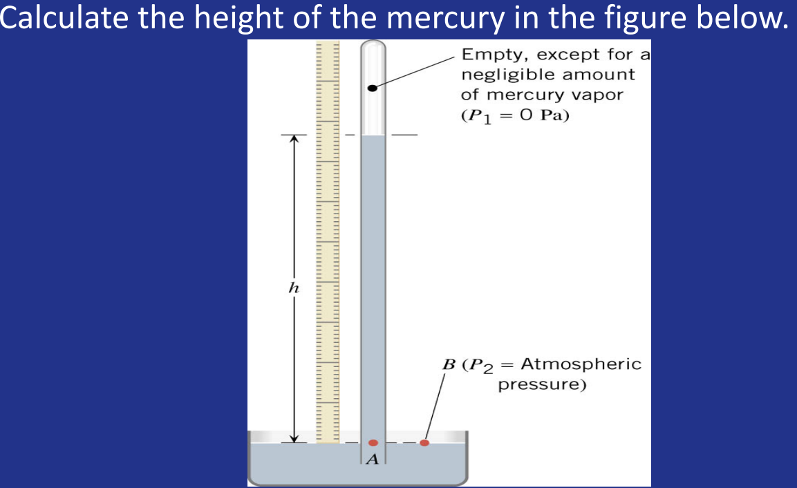 Solved Calculate the height of the mercury in the figure | Chegg.com