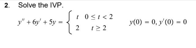Solved 2. Solve the IVP. | Chegg.com
