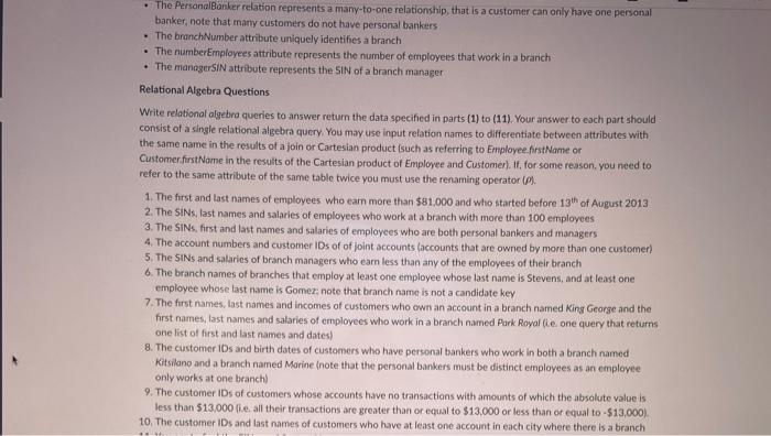 Solved Part 2 - Relational Algebra Queries You are write | Chegg.com