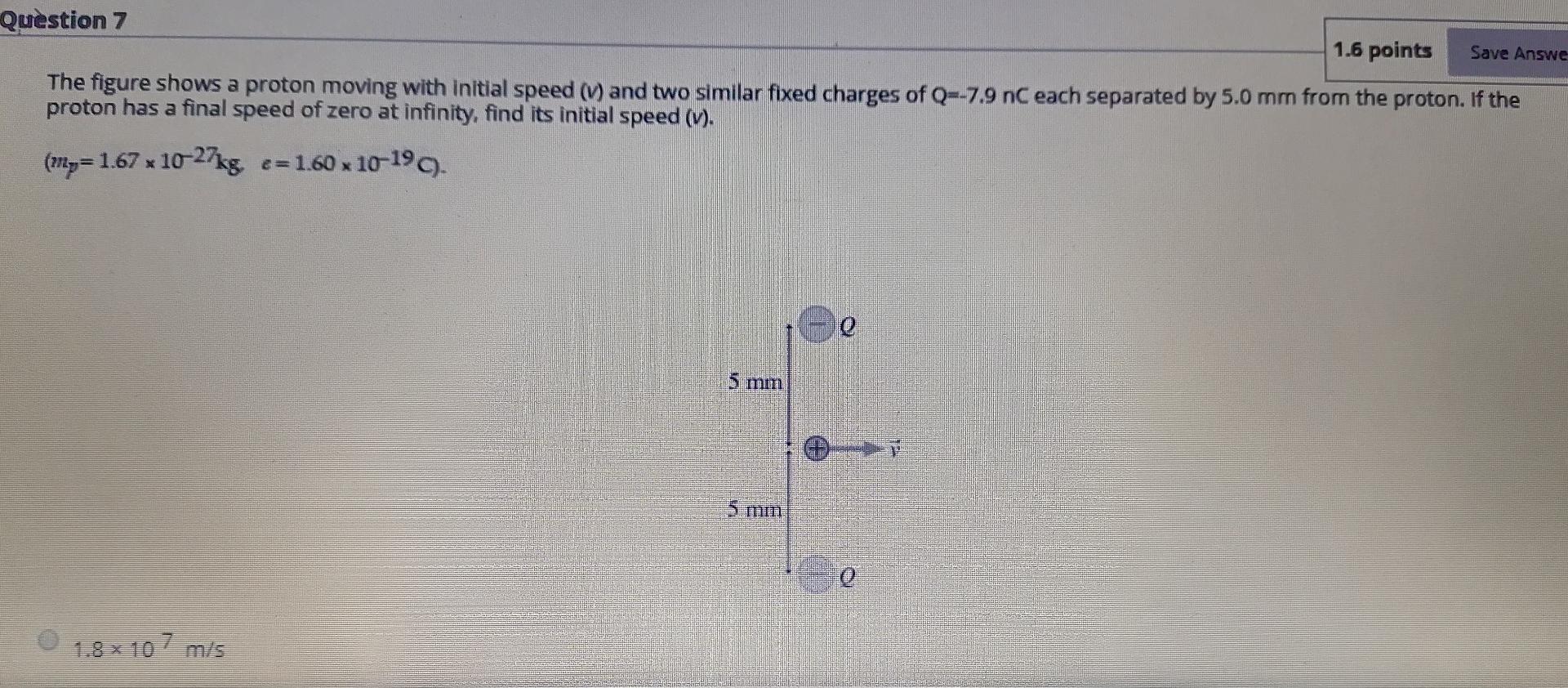 Solved Question 7 1.6 points Save Answe The figure shows a | Chegg.com