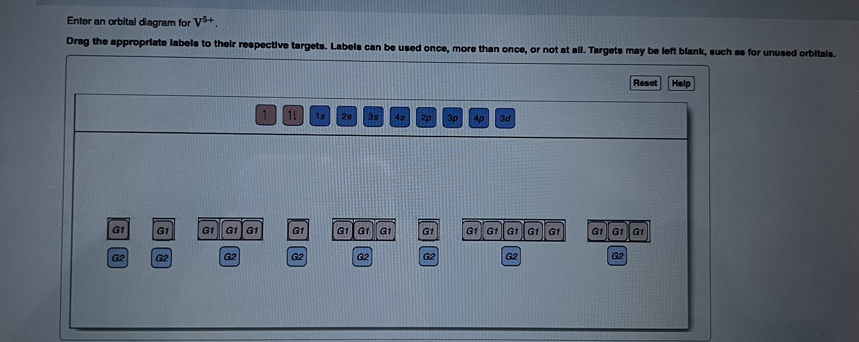 Solved Enter an orbital diagram for V5+.Drag the appropriate | Chegg.com