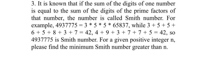 Solved 3. It is known that if the sum of the digits of one | Chegg.com