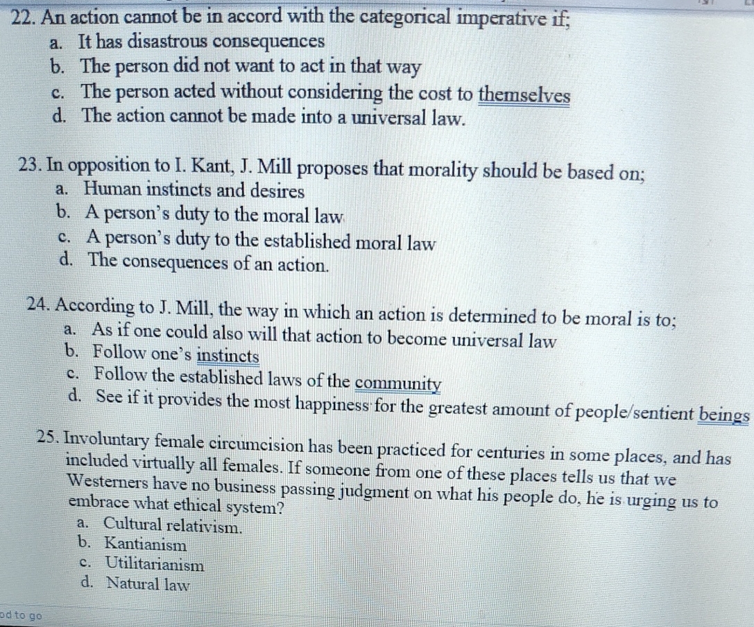 Solved An action cannot be in accord with the categorical | Chegg.com