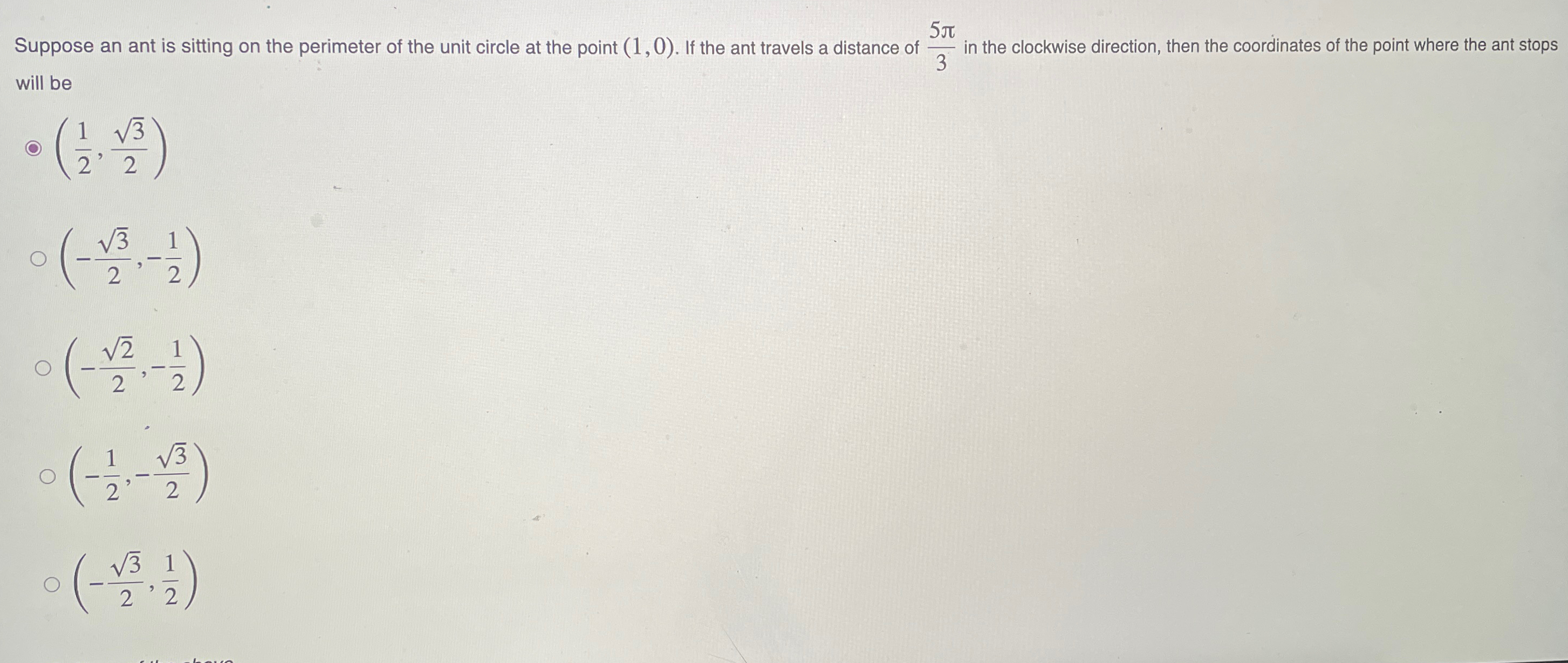 Solved Suppose an ant is sitting on the perimeter of the | Chegg.com