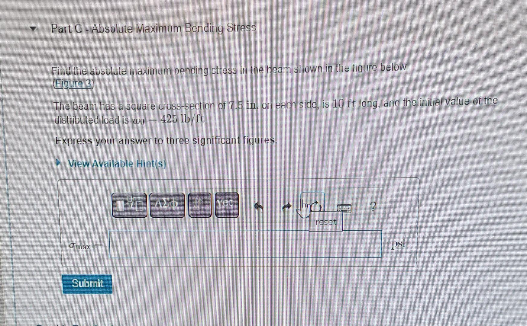 Solved Learning Goal: To apply the flexure formula to beams | Chegg.com