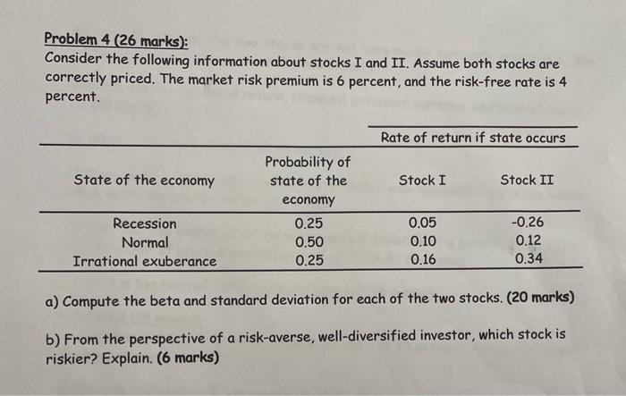 Solved Problem 4 (26 marks): Consider the following | Chegg.com