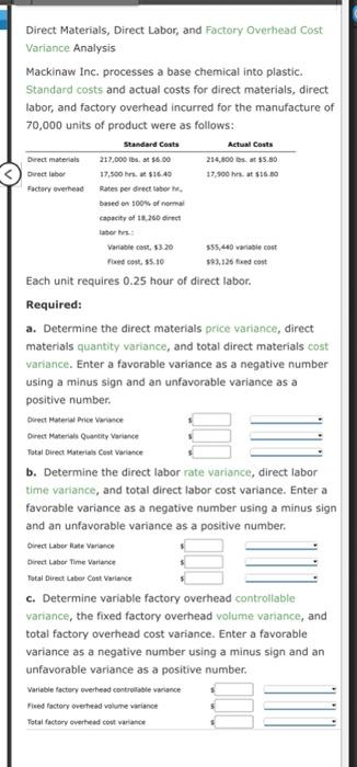Solved Direct Materials, Direct Labor, and Factory Overhead | Chegg.com