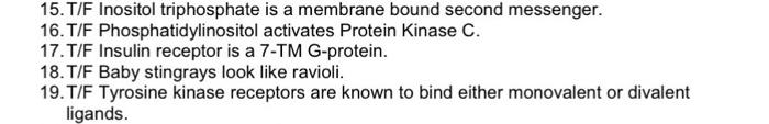 Solved 15. T/F Inositol triphosphate is a membrane bound | Chegg.com