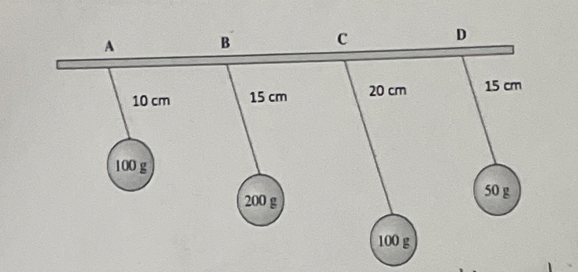 Solved A series of pendulums with different length strings | Chegg.com