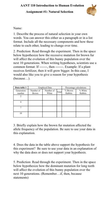 AANT 110 Introduction to Human Evolution Assignment | Chegg.com