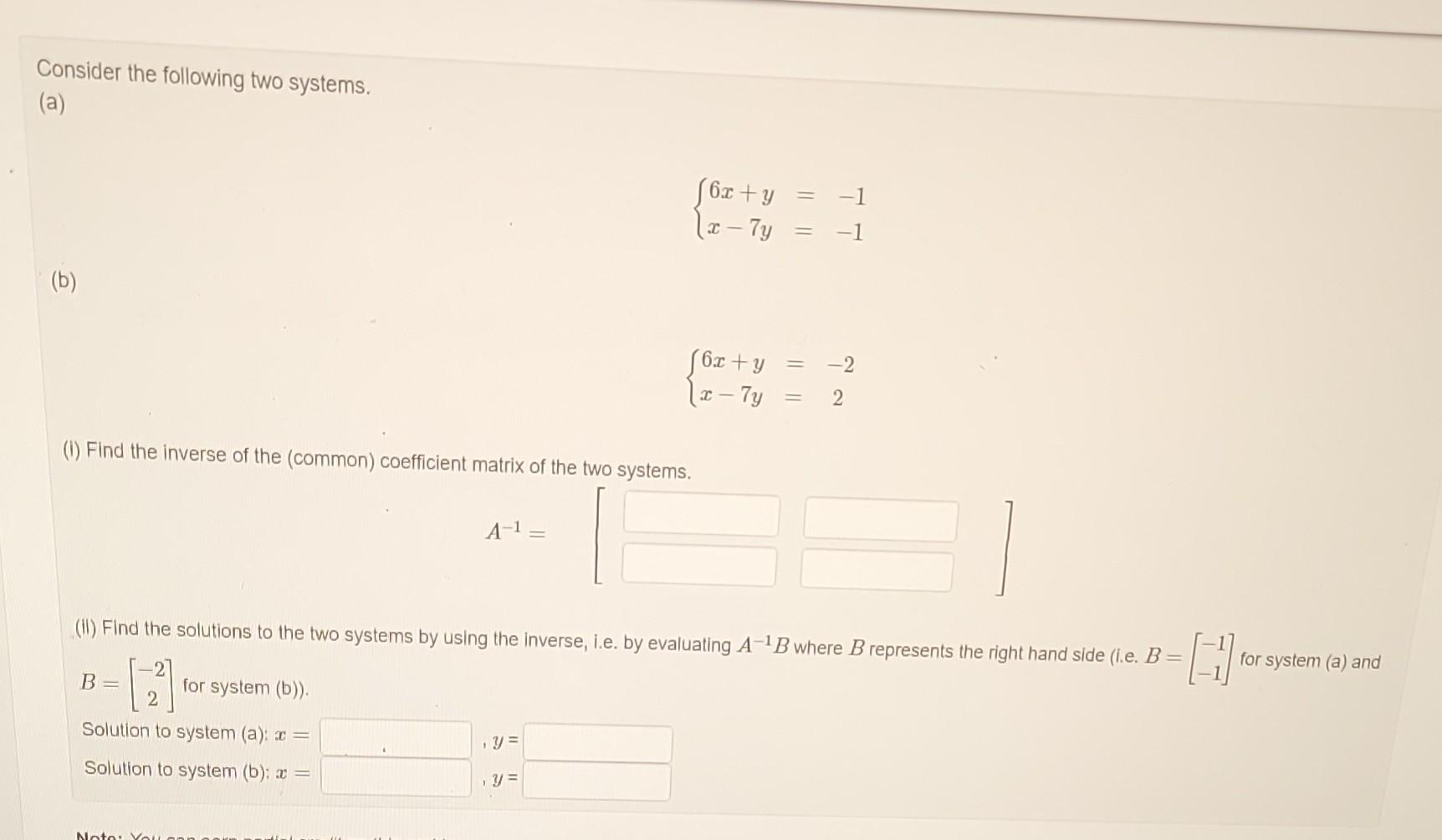 Solved Consider the following two systems. (a) | Chegg.com
