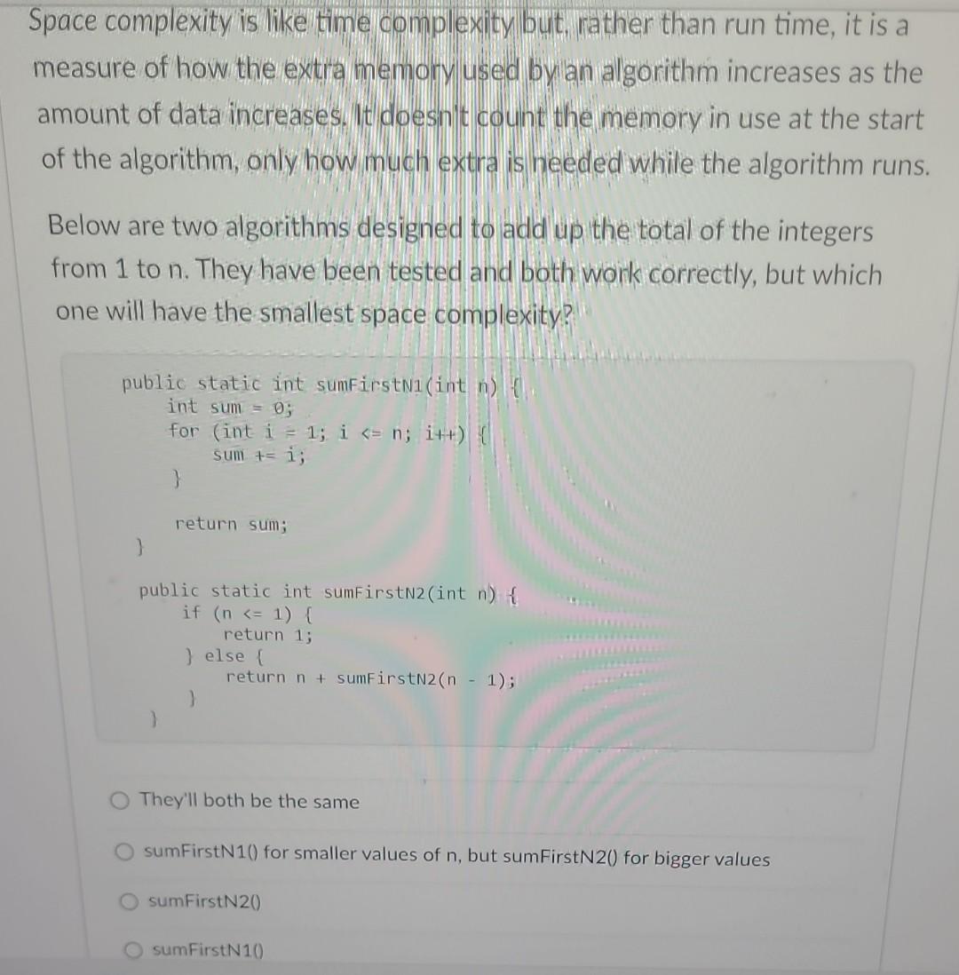 Solved complexity is like time complexity but, rather than | Chegg.com