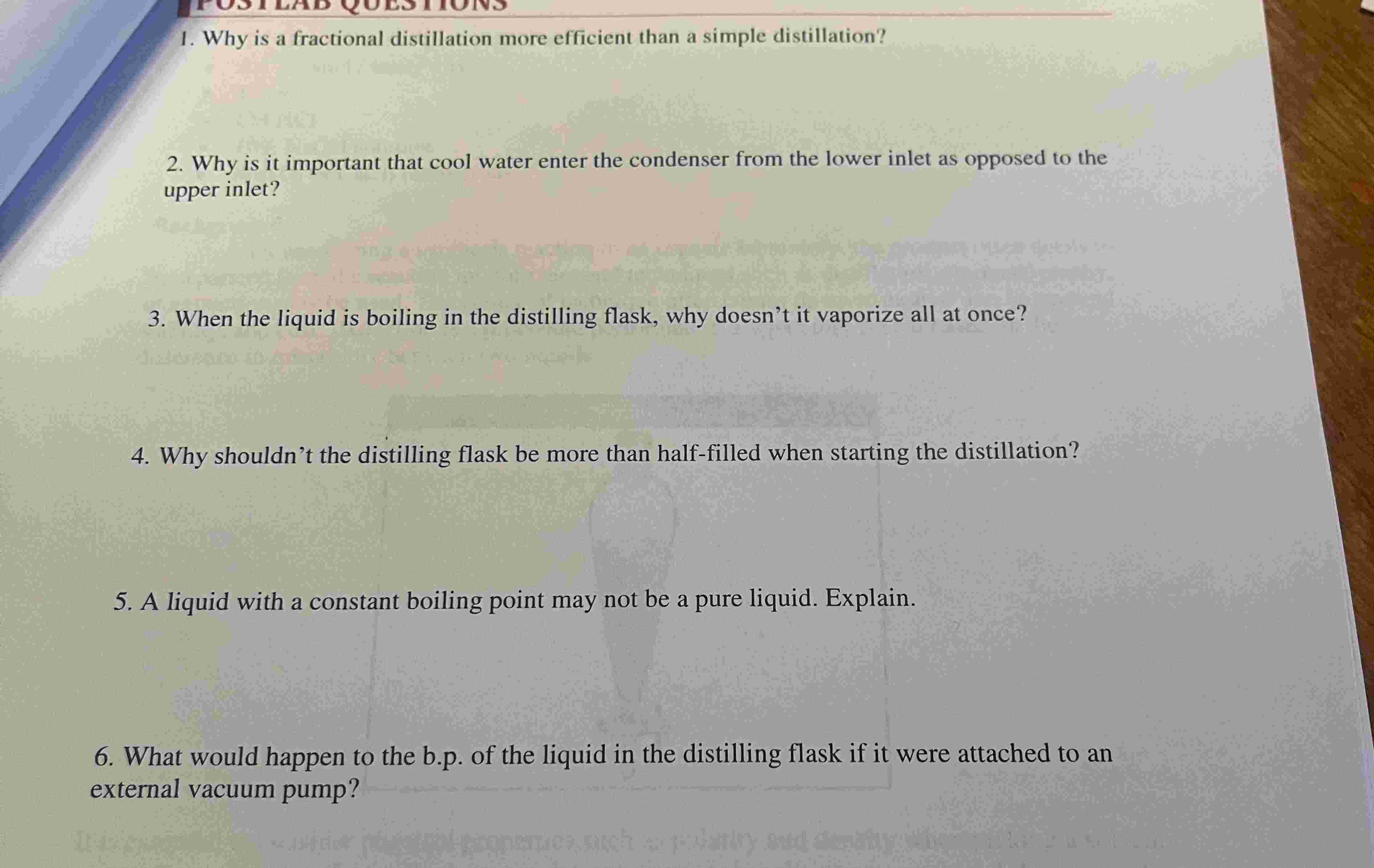 Solved 1 ﻿why Is A Fractional Distillation More Efficient