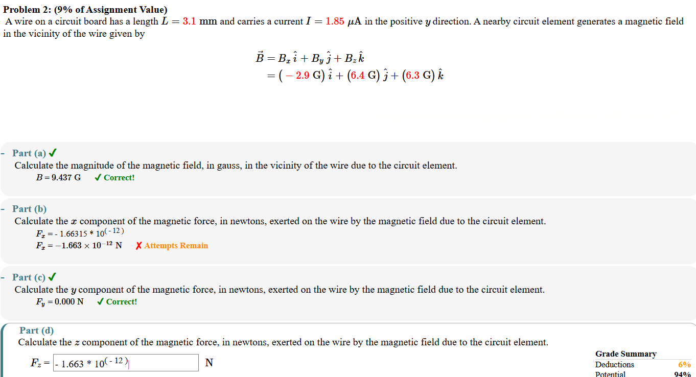 Solved Problem 2: (9% ﻿of Assignment Value) ﻿A wire on a | Chegg.com