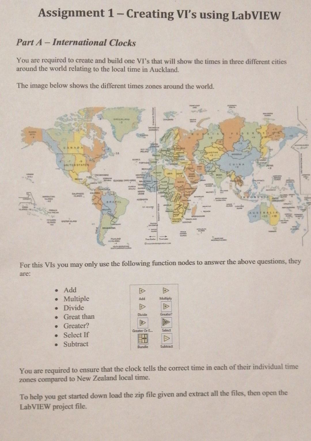 Assignment 1 - Creating VI's using LabVIEW Part | Chegg.com