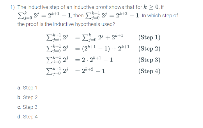 Solved The Inductive Step Of An Inductive Proof Shows That