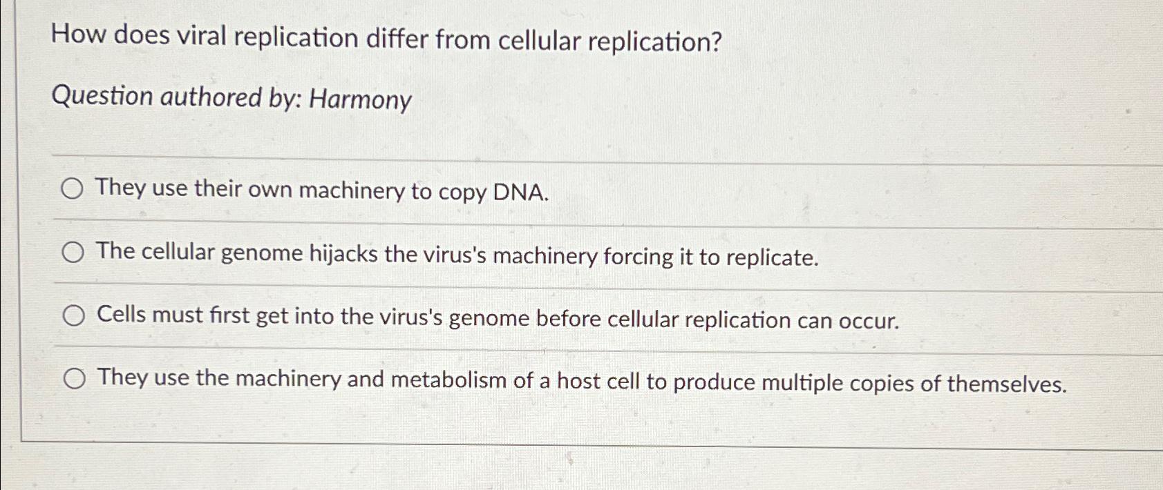How does viral replication differ from cellular | Chegg.com
